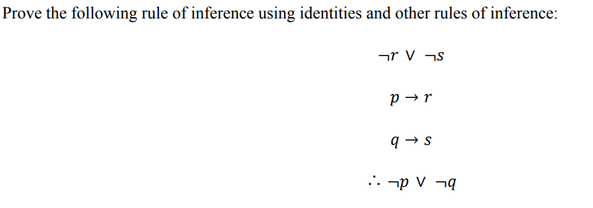 Solved Prove the following rule of inference using | Chegg.com