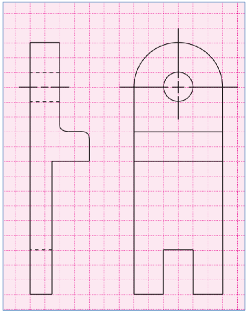 Solved Two views are given. Need front, top, and side. Draw | Chegg.com