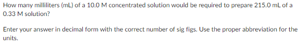 Solved 30.0 mL of a 1.45M solution was transferred to a | Chegg.com