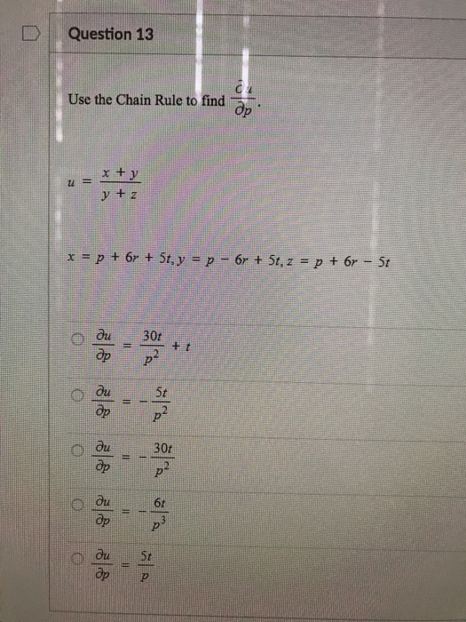 Solved Use the Chain Rule to find partial differential | Chegg.com