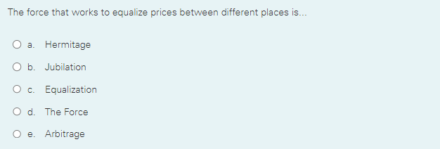 Solved The force that works to equalize prices between | Chegg.com