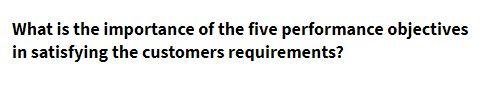 Solved What is the importance of the five performance | Chegg.com