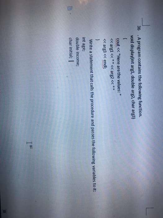 Solved .A program contains the following function. void | Chegg.com