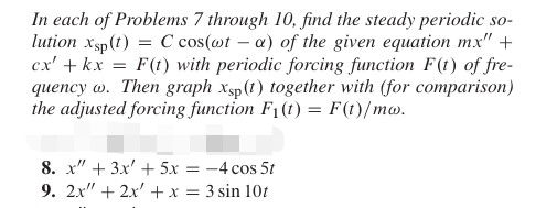 Solved In ﻿each of ﻿Problems 7 ﻿through 10, ﻿find the steady | Chegg.com