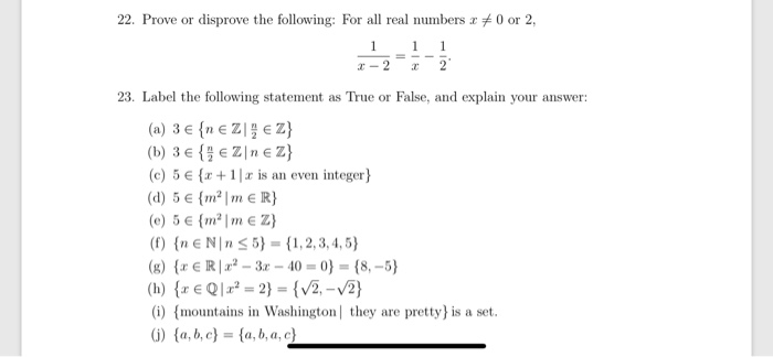 Solved 22. Prove or disprove the following: For all real | Chegg.com