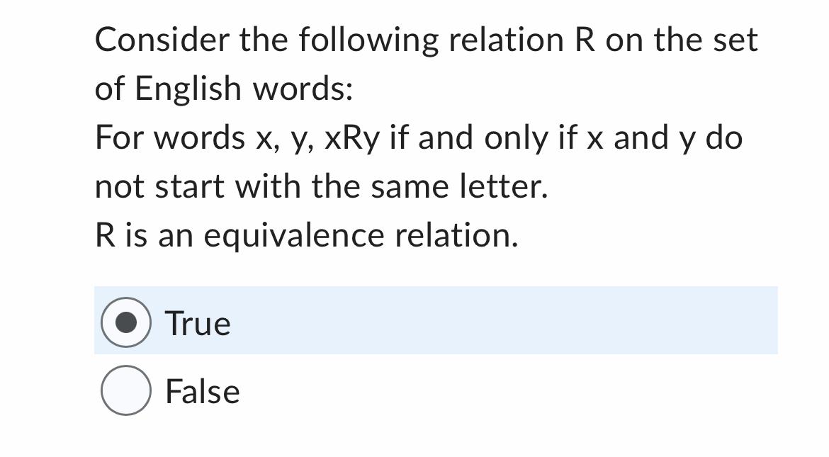Solved Consider the following relation R on the set of | Chegg.com