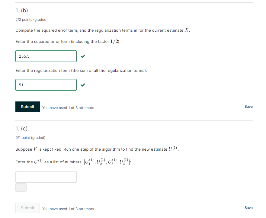 Solved 1. Collaborative Filtering, Kernels, Linear | Chegg.com