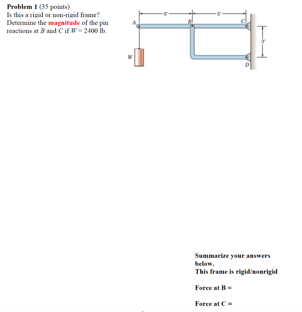Solved Problem 1 (35 points) Is this a rigid or non-rigid | Chegg.com