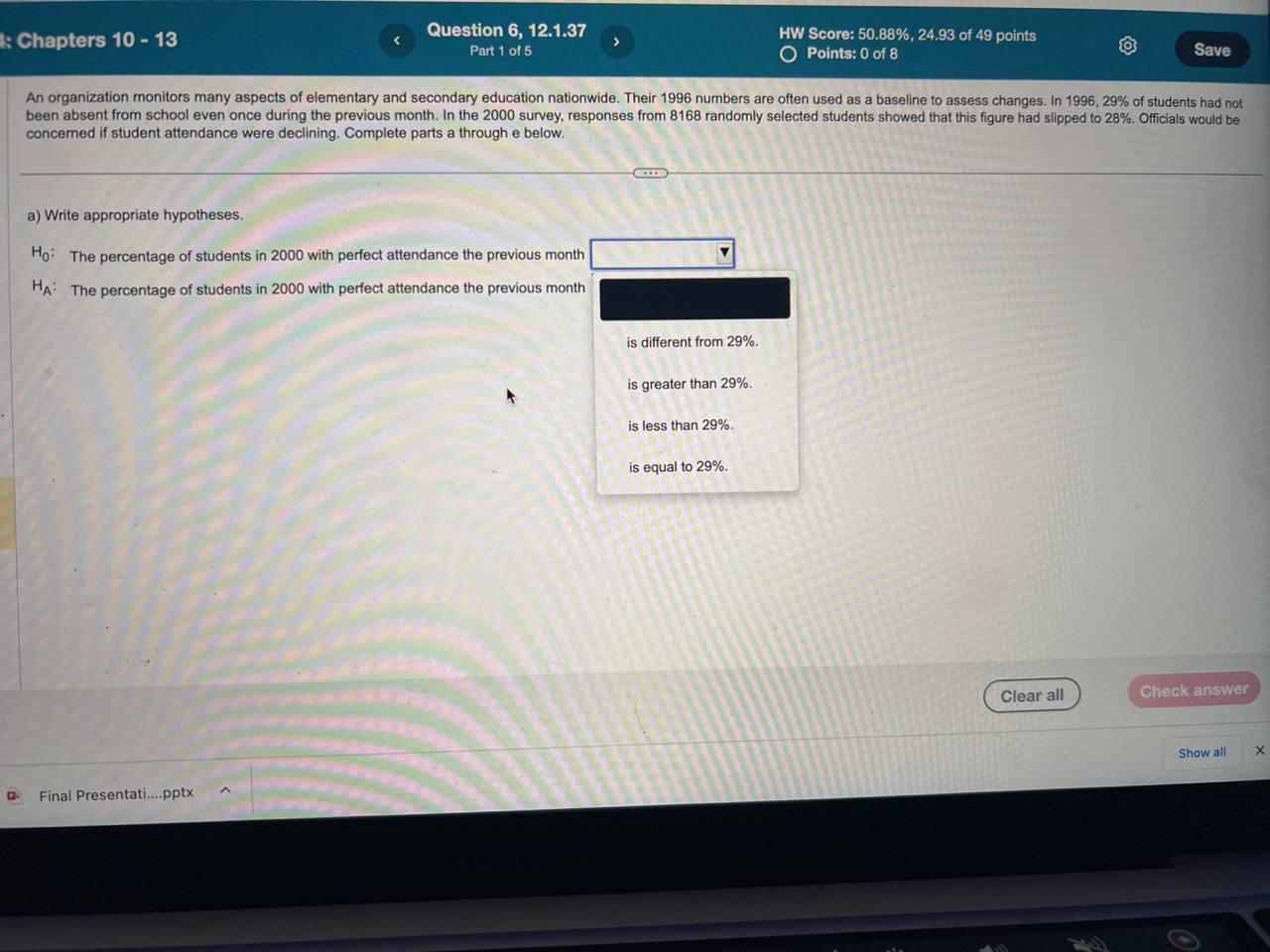 Solved An organization monitors many aspects of elementary | Chegg.com