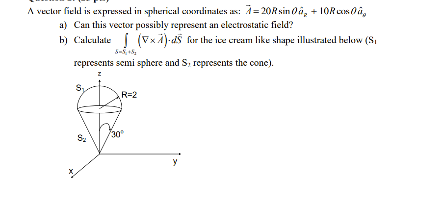 Solved A vector field is expressed in spherical coordinates | Chegg.com