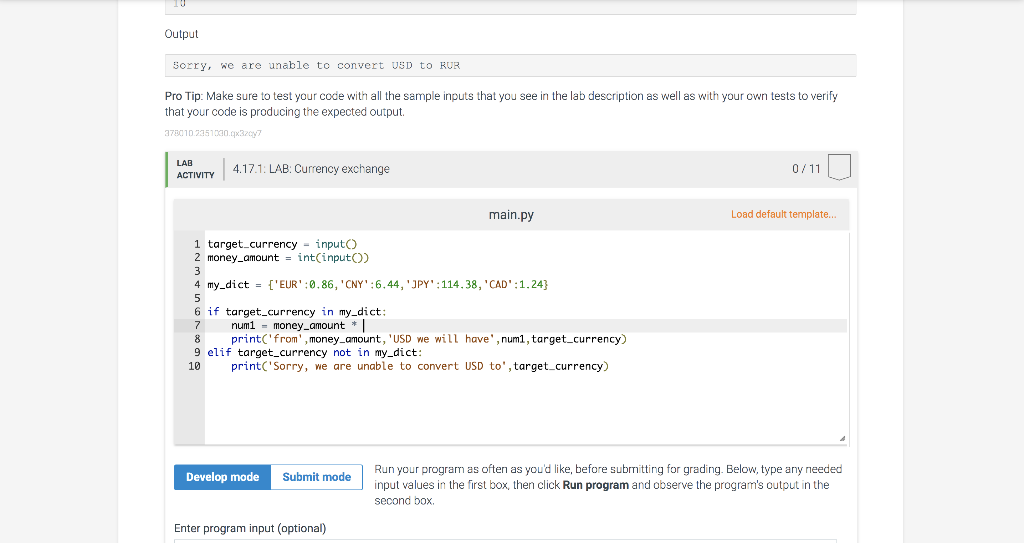 Solved 4.17 LAB: Currency exchange Learning Objectives In | Chegg.com