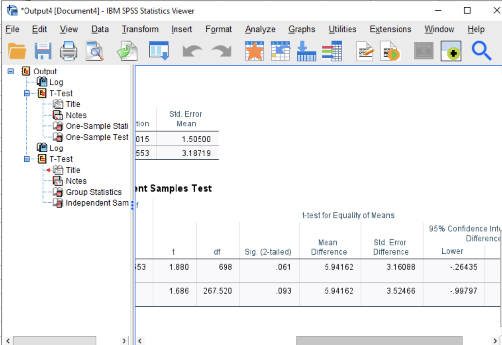 Solved *Output5 [Document5] - IBM SPSS Statistics Viewer | Chegg.com