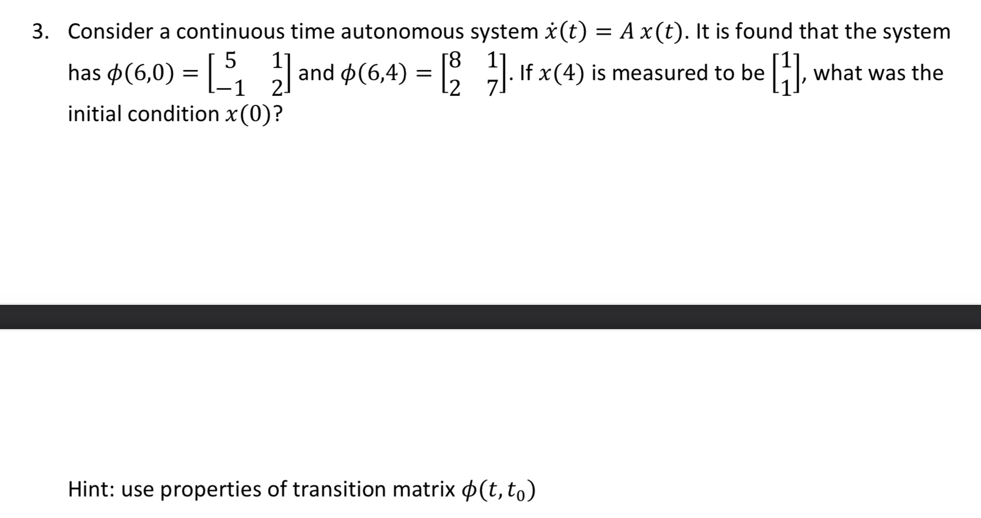 Solved Consider a continuous time autonomous system | Chegg.com
