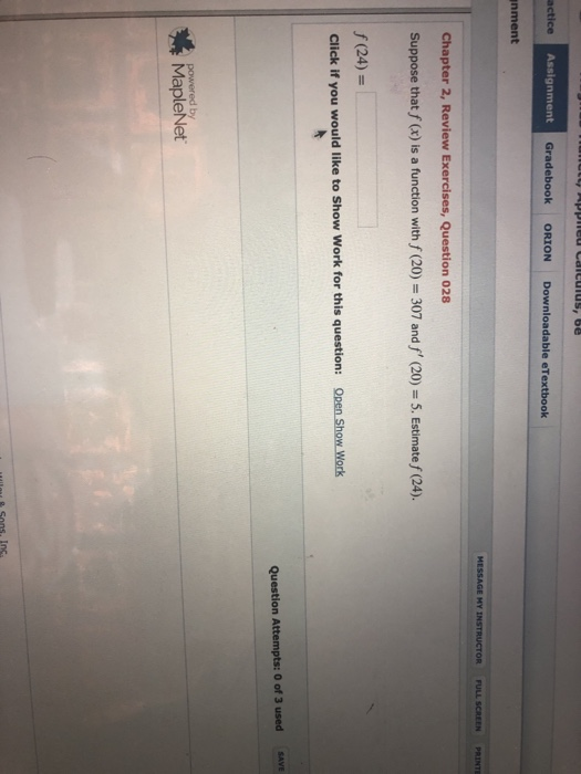 Solved ORION Chapter 2, R Exercises, Qu 028 Suppose that f | Chegg.com