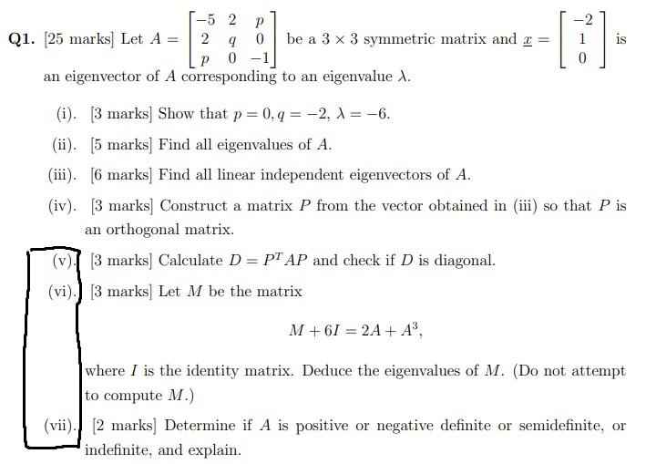 Solved I need the answer and explanation of v to vii. here | Chegg.com