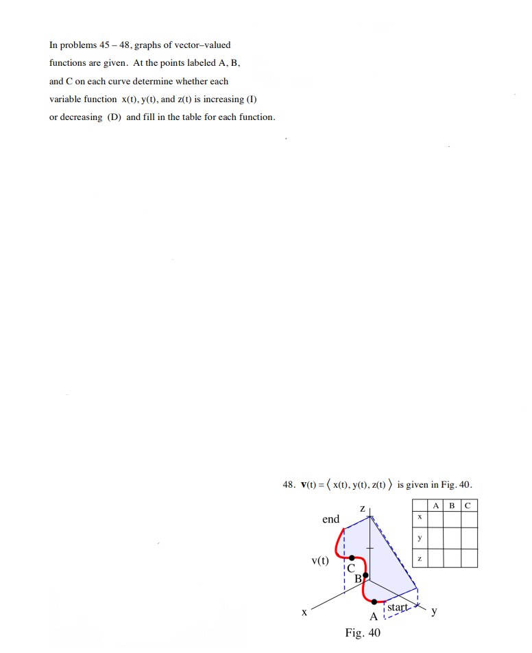 Solved In problems 45 - 48, graphs of vector-valued | Chegg.com