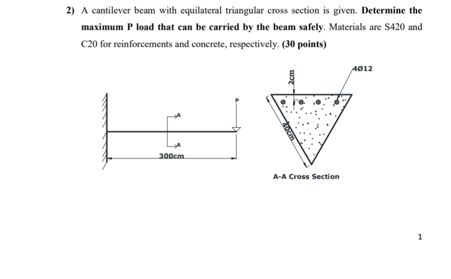 Solved 2) A cantilever beam with equilateral triangular | Chegg.com