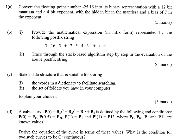 (a) Convert the floating point number -25.16 into its | Chegg.com
