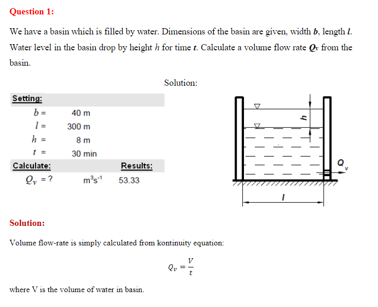 Solved Question 1: We have a basin which is filled by water. | Chegg.com