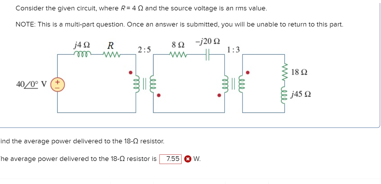 Solved Find the average power delivered to the 18-Ω | Chegg.com
