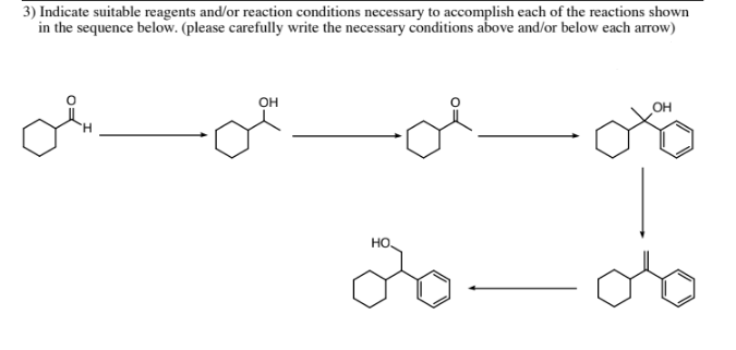 Solved 3) Indicate suitable reagents and/or reaction | Chegg.com