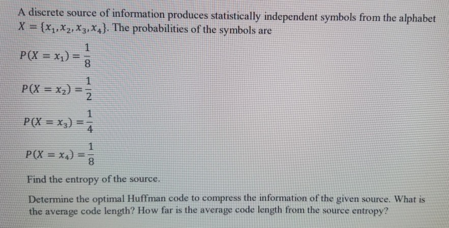Solved A discrete source of information produces | Chegg.com