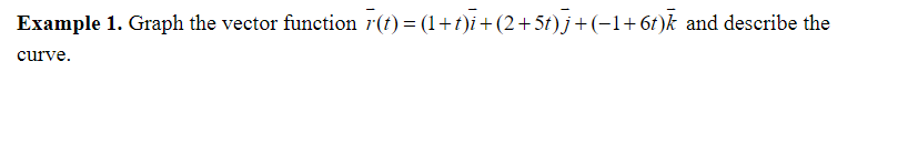 Solved Example 1. Graph the vector function | Chegg.com