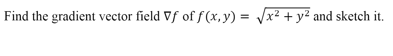 Solved Find the gradient vector field of of f(x,y) = (x2 + | Chegg.com