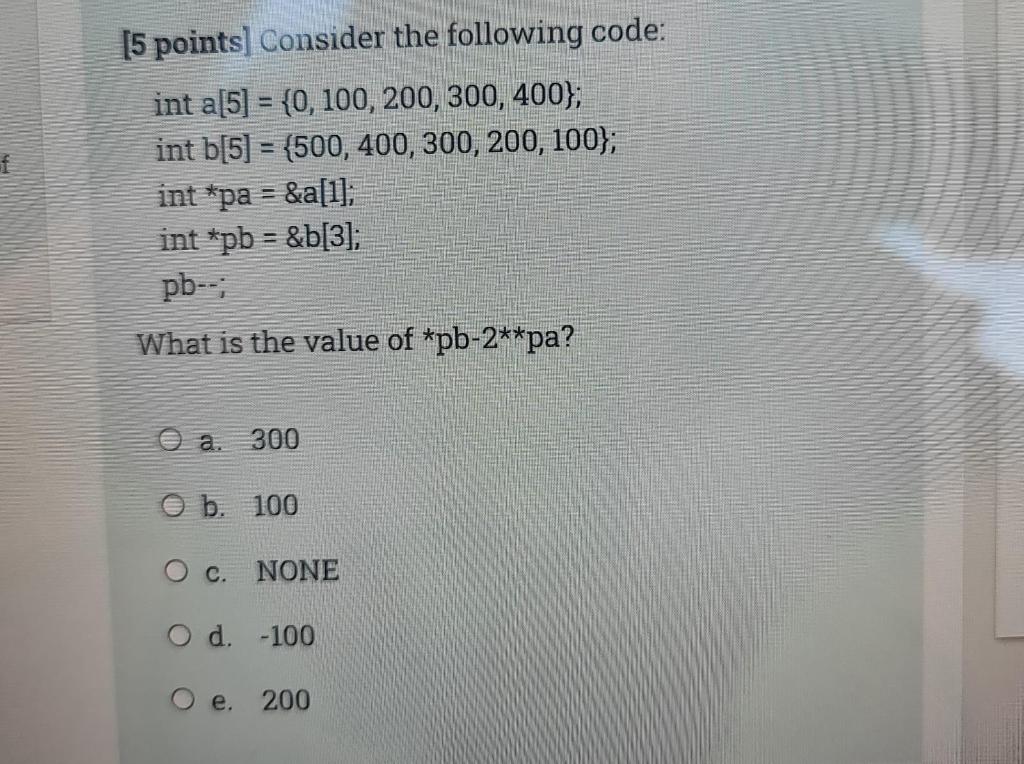 Solved [5 points) Suppose an int variable occupies 4 bytes | Chegg.com