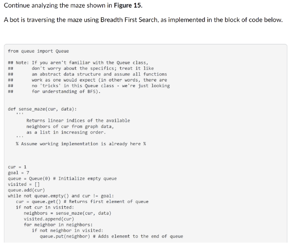 Solved FIGURE 15Continue analyzing the maze shown in Figure | Chegg.com