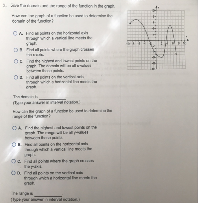 Solved 3. Give the domain and the range of the function in | Chegg.com
