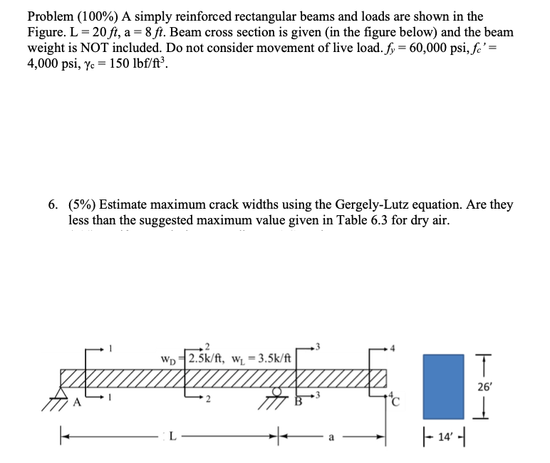 Solved Problem (100%) A simply reinforced rectangular beams | Chegg.com