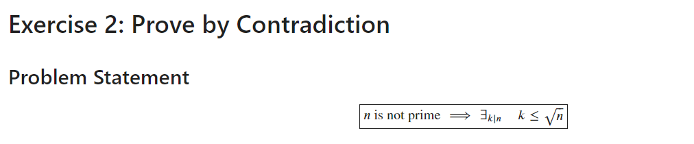 Solved Exercise 2: Prove by Contradiction Problem Statement | Chegg.com