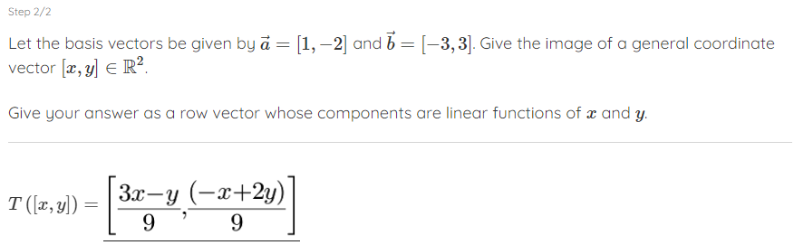 Solved Let the basis vectors be given by a=[1,−2] and | Chegg.com