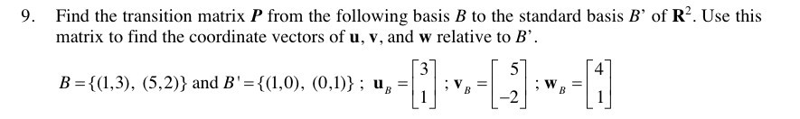 Solved 9. Find the transition matrix P from the following | Chegg.com