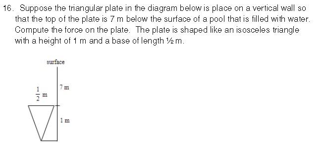 Solved 16. Suppose the triangular plate in the diagram below | Chegg.com