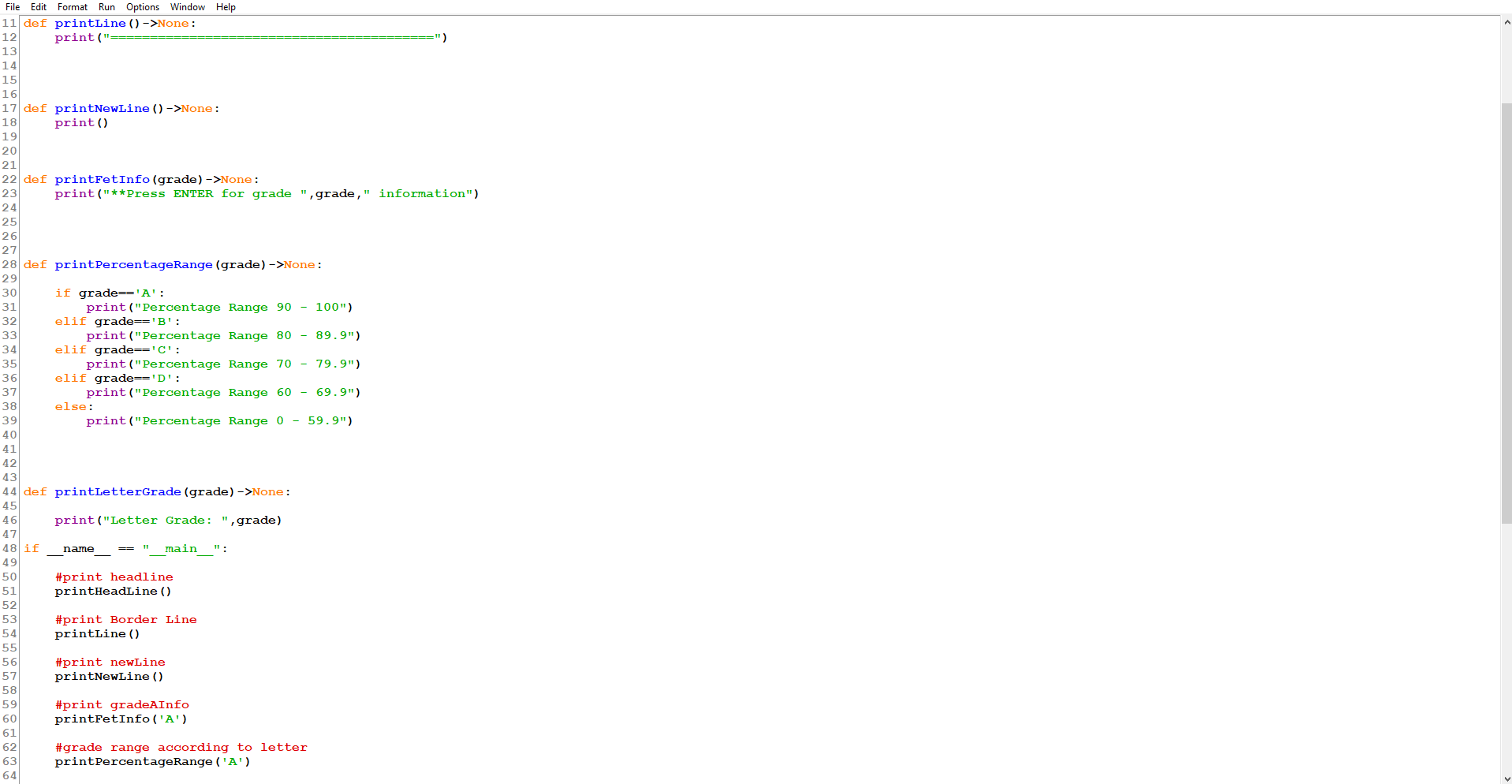 Solved #Print Data for grade B printNewLine() | Chegg.com