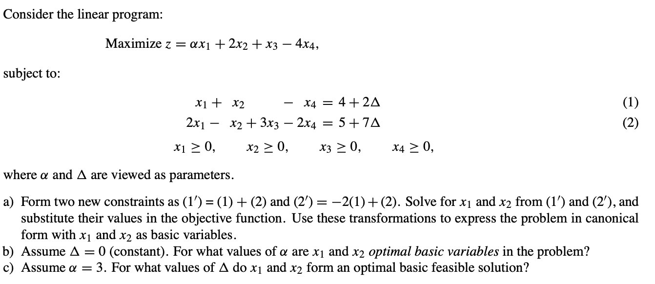 Solved Consider the linear program: Maximize | Chegg.com