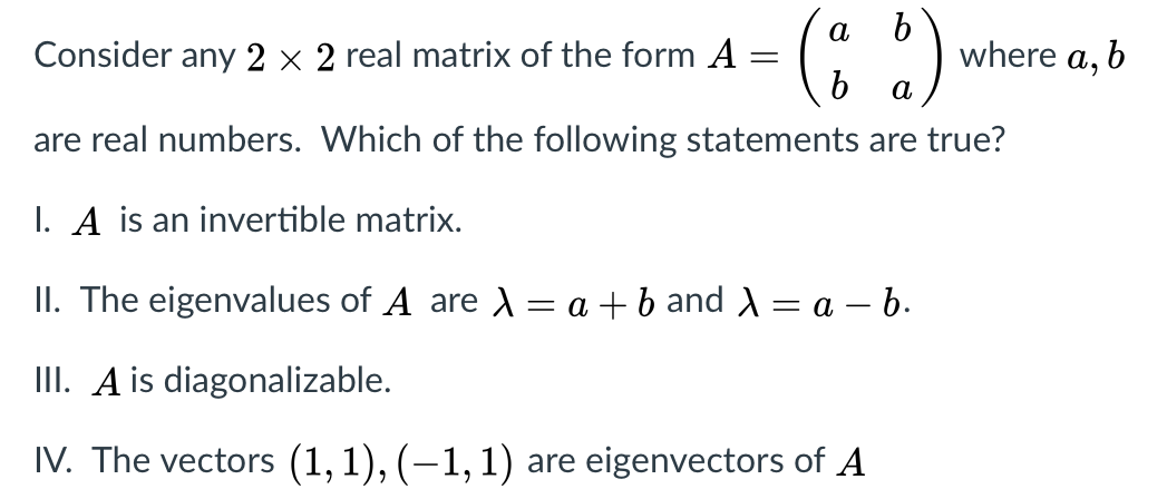 Solved (a)II, III, and IV only (b)I, II, III, and IV (c)II | Chegg.com