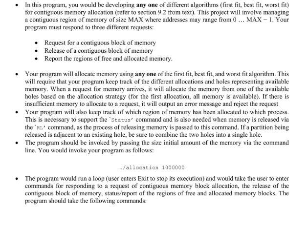 Solved - In this program, you would be developing any one of | Chegg.com