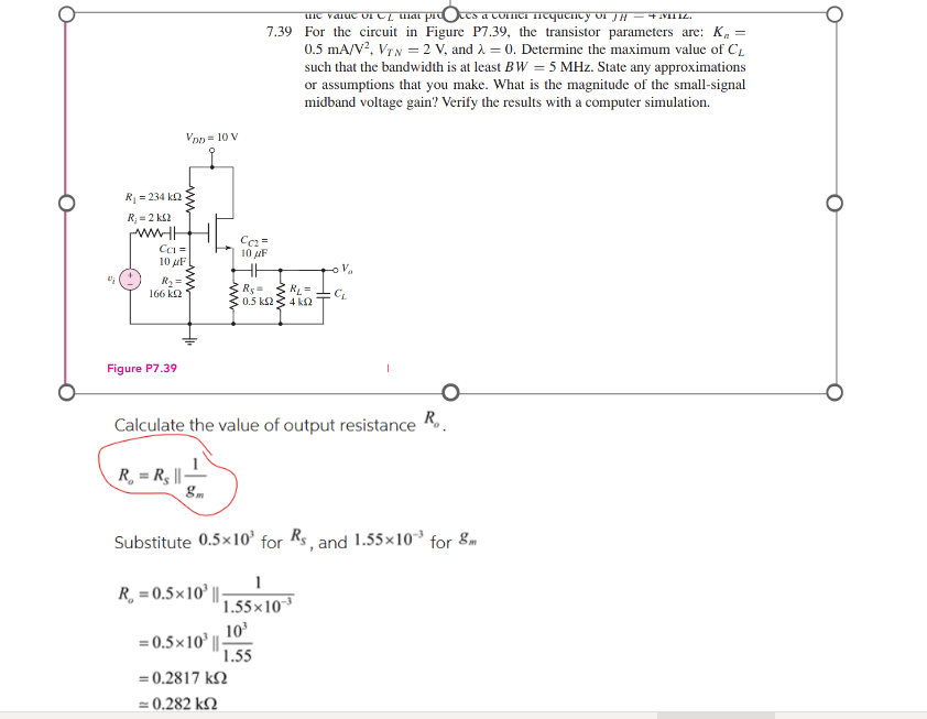 Solved Calculate the value of output resistance Ro. | Chegg.com