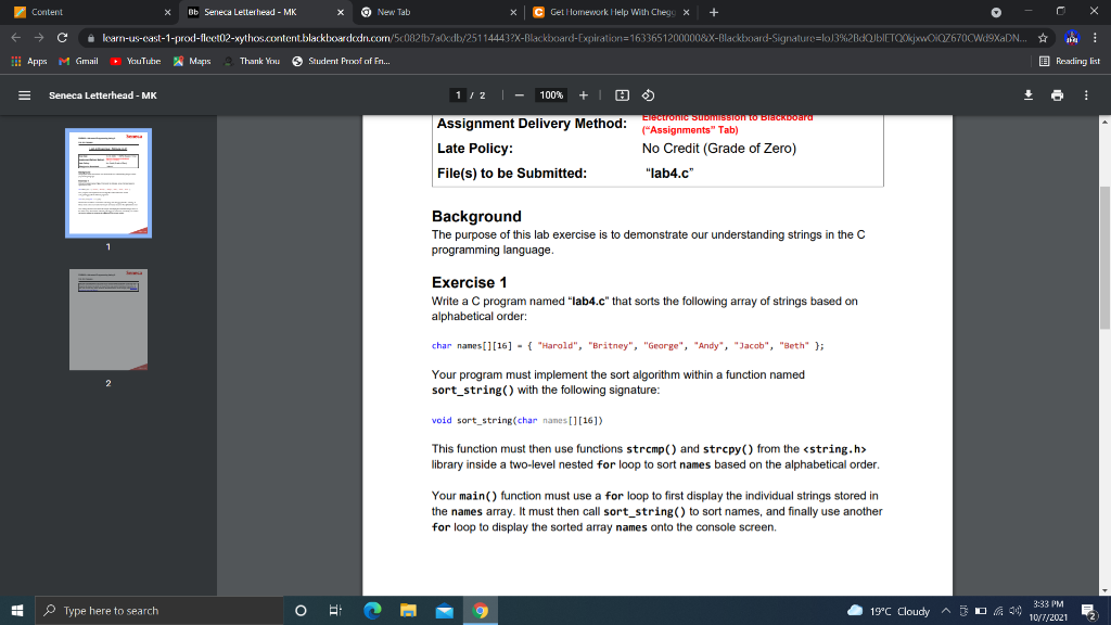 Solved Content X Bb Seneca Letterhead - MK х 9 New Tab Get | Chegg.com