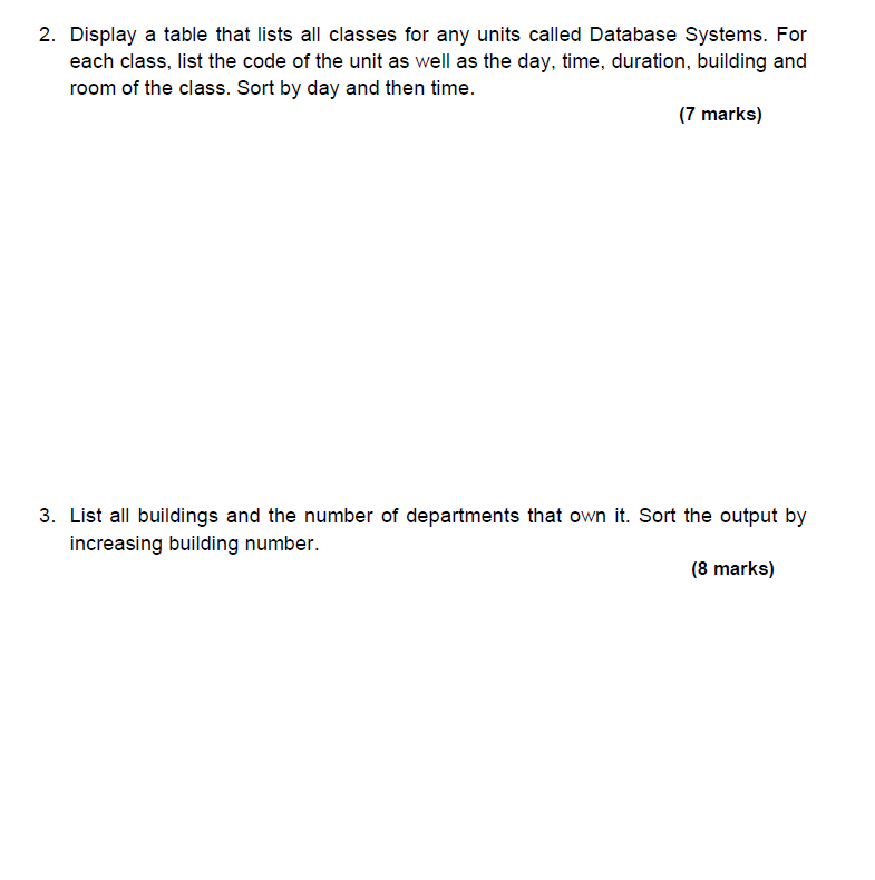 Solved Consider the following schema: Departments(name) | Chegg.com