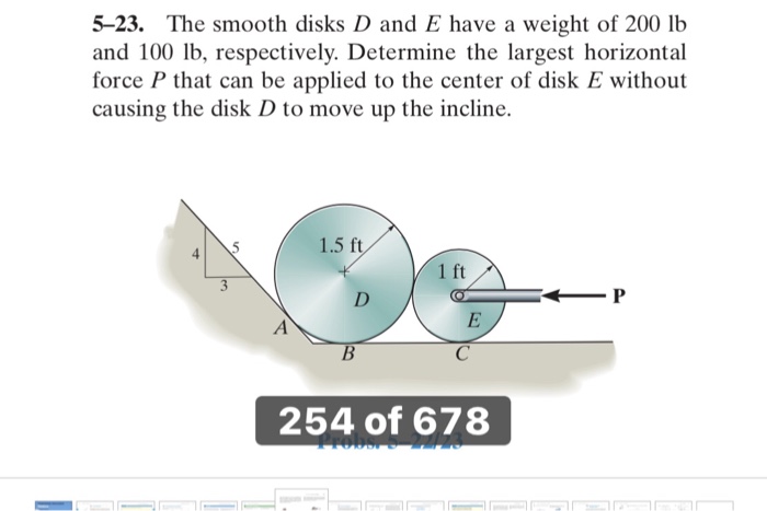 Solved 5-23. The smooth disks D and E have a weight of 200 | Chegg.com