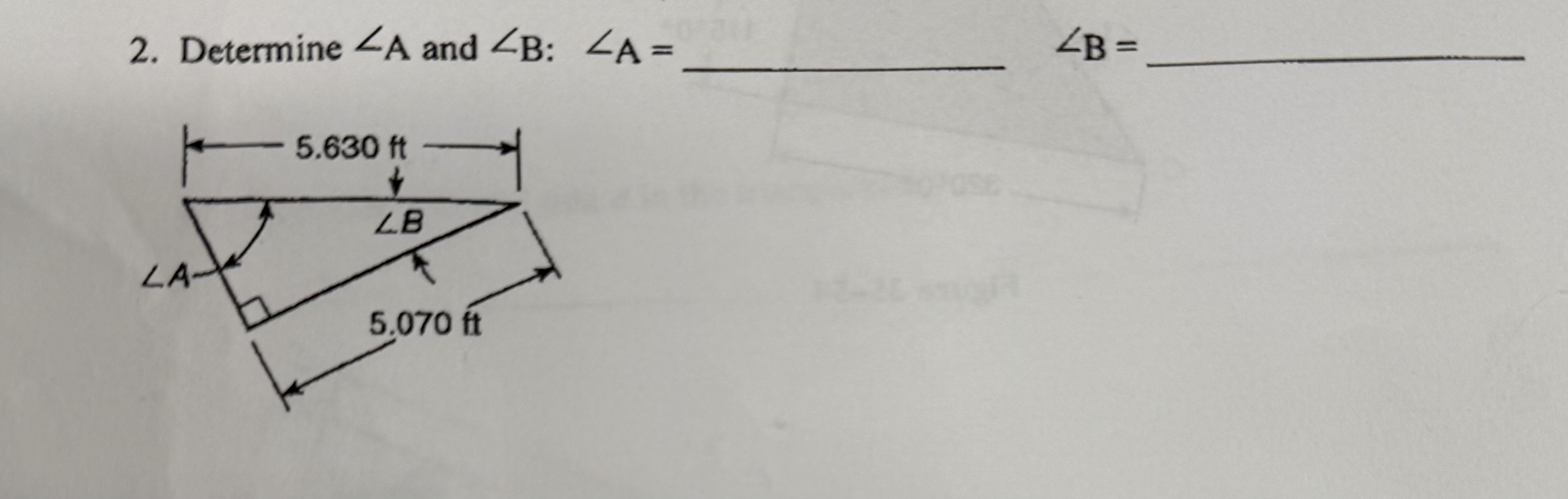 Solved 2. Determine ∠A and ∠B:∠A= ∠B= | Chegg.com