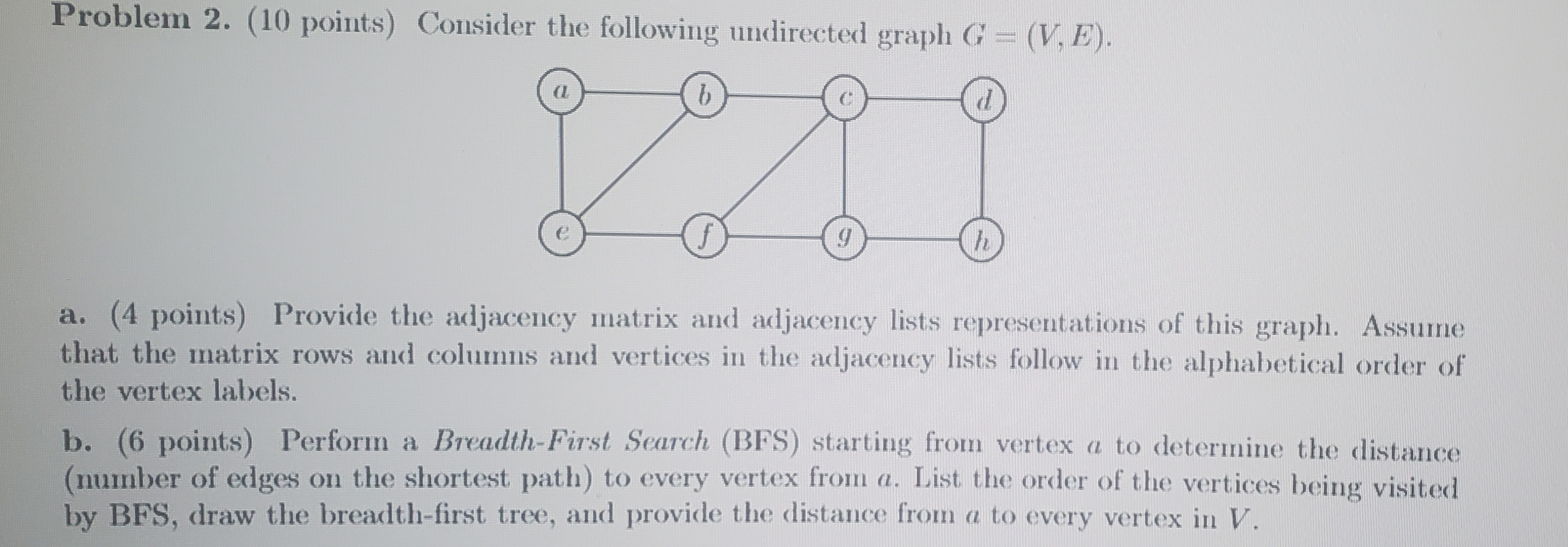 Solved Problem 2. (10 points) Consider the following | Chegg.com