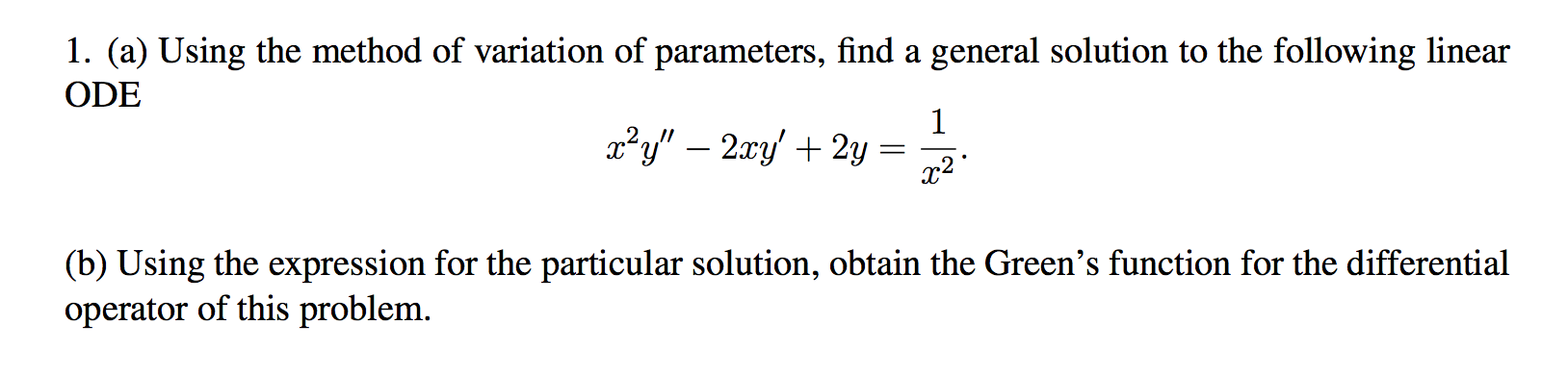 Solved for part a) I got y1: e^x and y2: e^2x for wronskian | Chegg.com