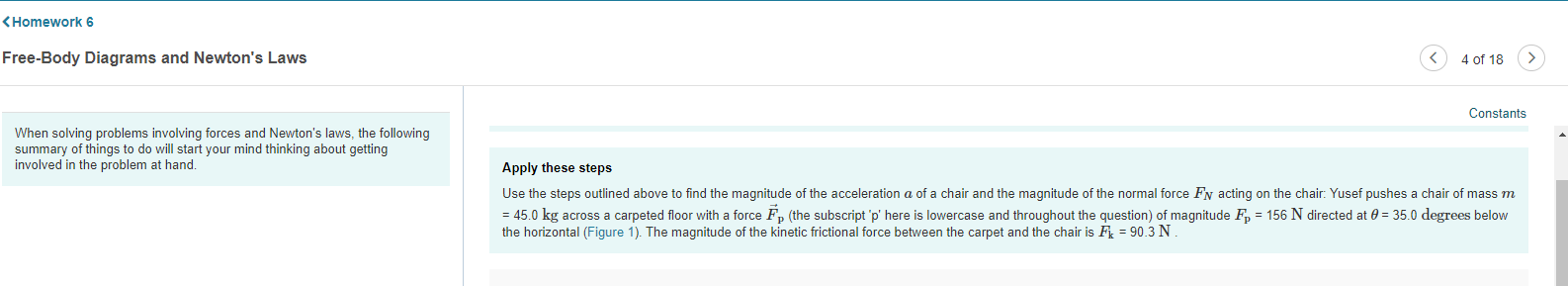 Solved Constants When solving problems involving forces and | Chegg.com