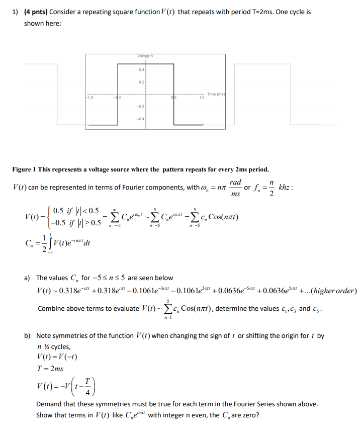 c) Solve for the time dependence of the voltage | Chegg.com