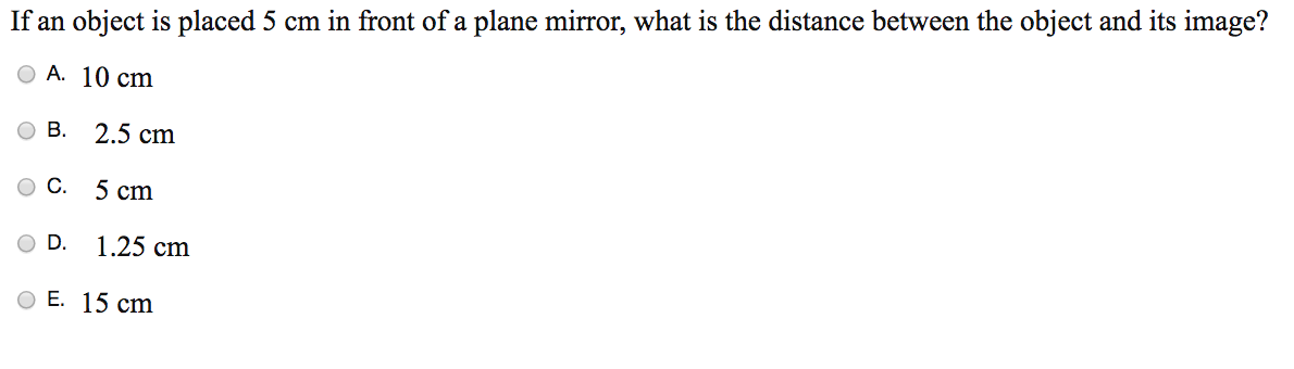 Solved If an object is placed 5 cm in front of a plane | Chegg.com